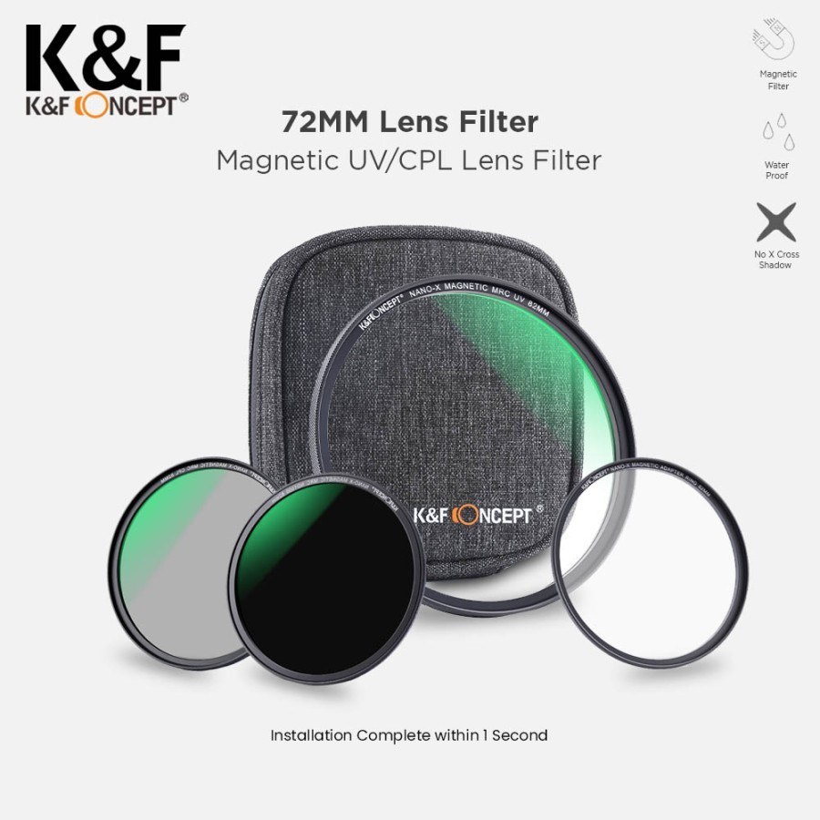 Jual K&F KNF Concept 72mm 3 in 1 Filter Magnetic UV CPL ND1000 with ...