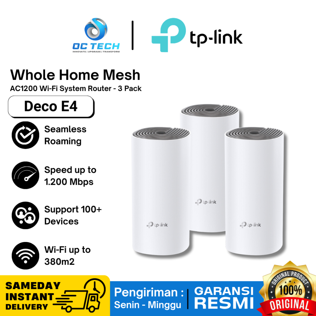 Jual Router TP-LINK Deco E4 AC1200 Whole Home Mesh Wi-Fi System Router ...