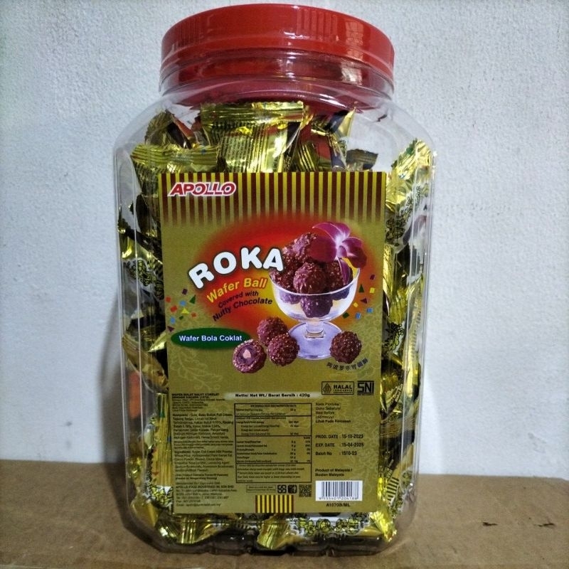 Jual coklat apollo roka 480 gr toples isi 70 pcs apolo wafer viraL ...