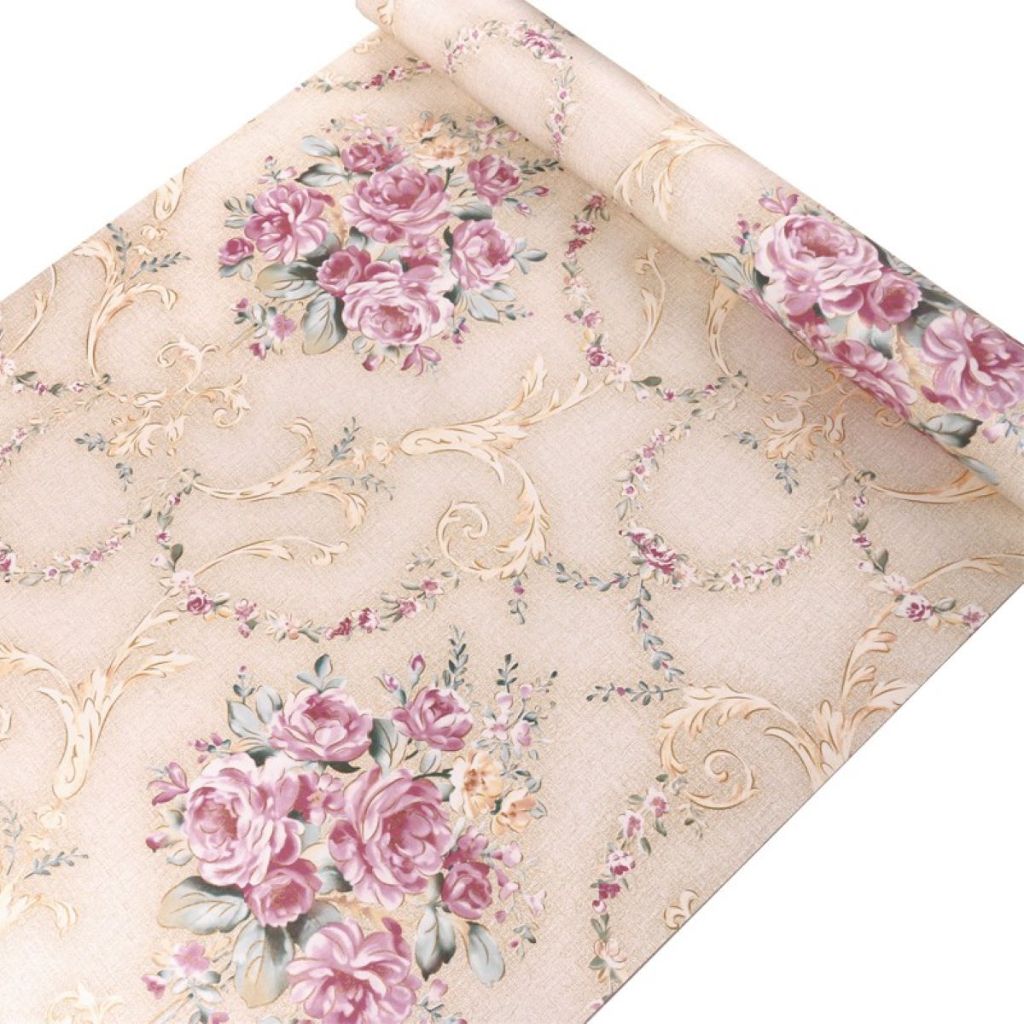 Jual Wallpaper Dinding Bunga Krem Batik 45cm x 10m | Shopee Indonesia