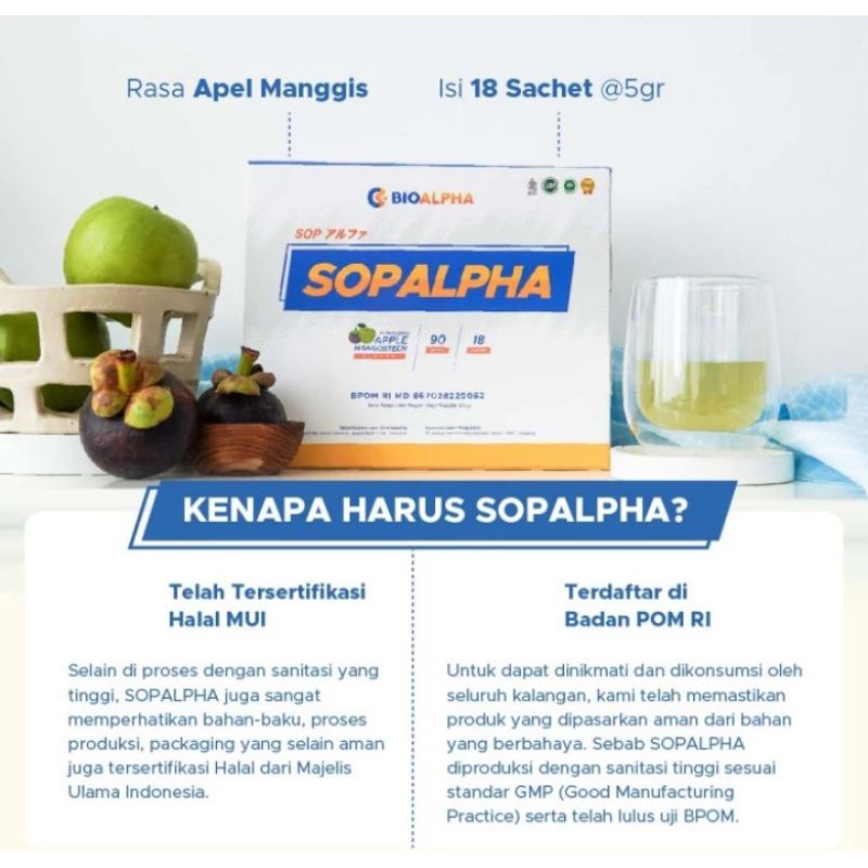 Jual SOPALPHA - Rasa Apel Manggis 1 Box isi 18 Sachet | Shopee Indonesia