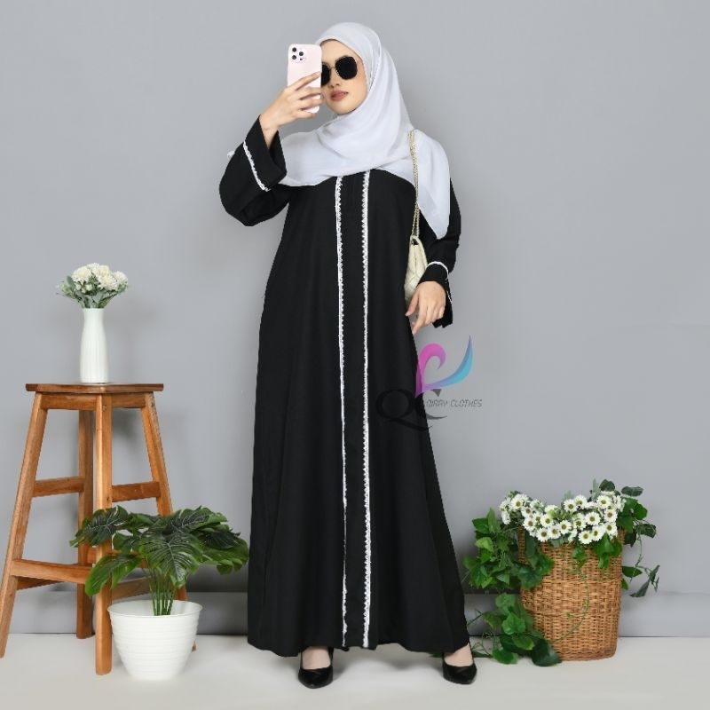Jual gamis Abaya Hitam Renda Abaya Arab kekinian Fashion Wanita Terbaru ...