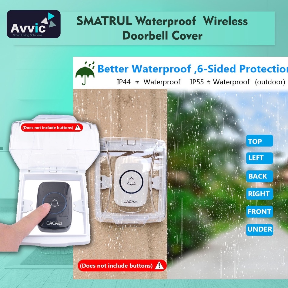 Jual KODE R89W Cacazi Pelindung Bel Rumah Waterproof Rain Cover for ...