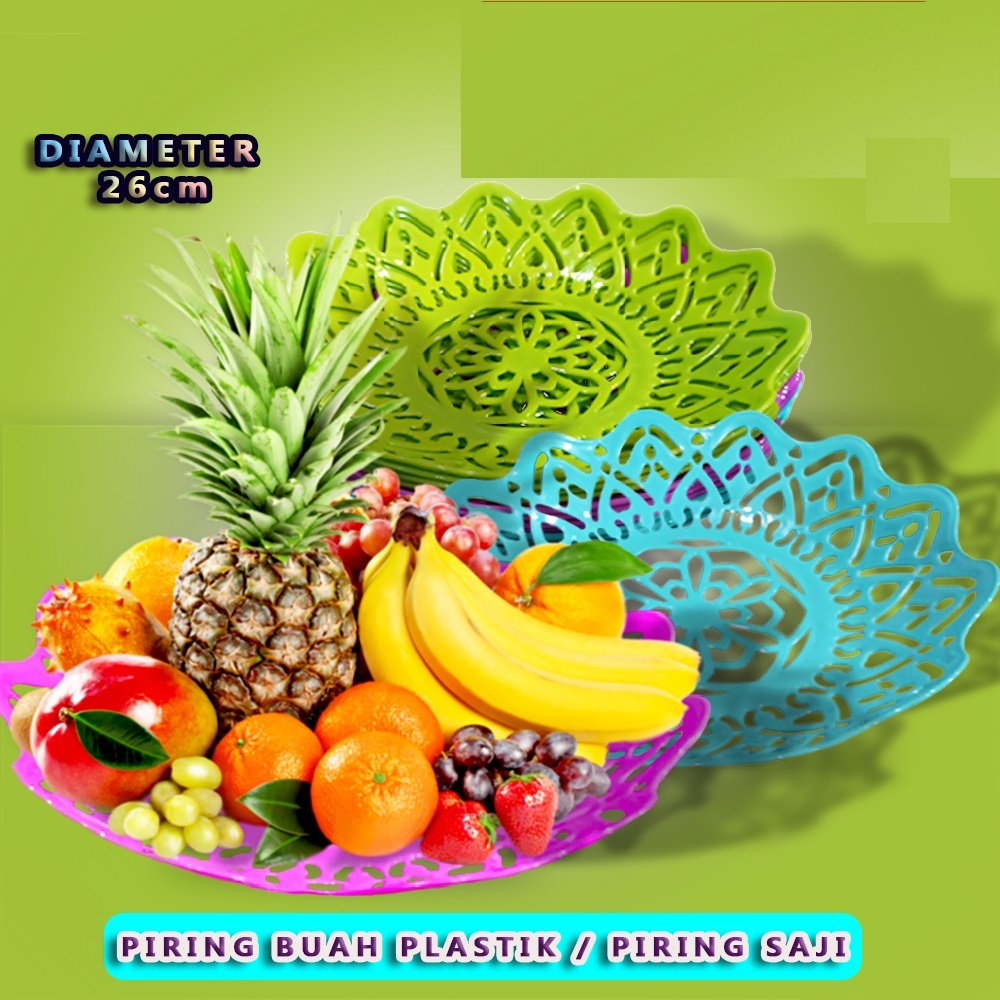 Jual Piring Buah Plastik Tempat Buah Plastik Piring Saji Motif Bunga ...