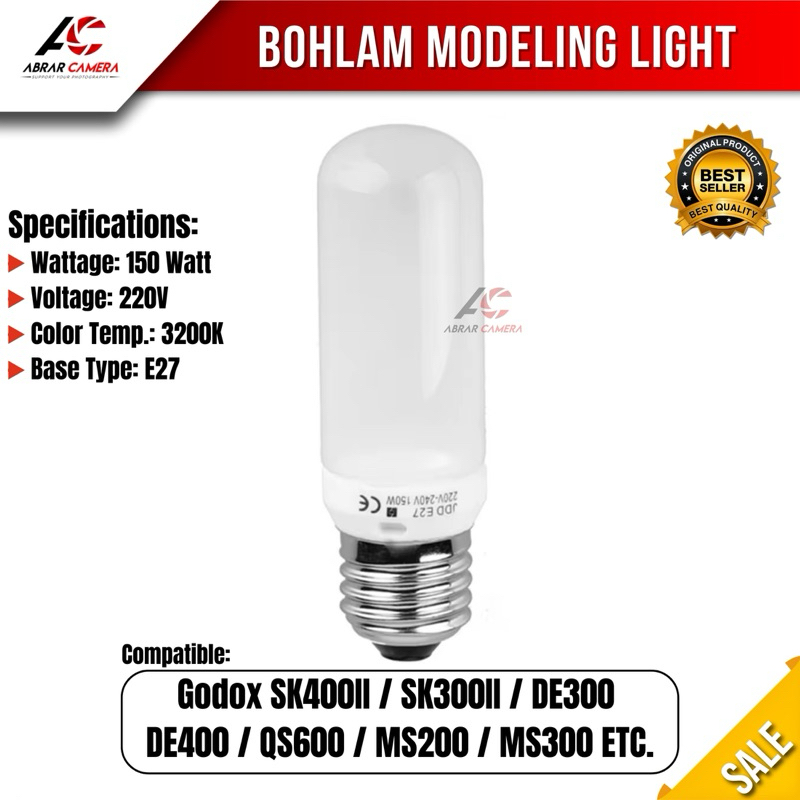 Jual Bohlam Modelling Godox Sk400 SK300 Ms300 ms200 DE300 DE400 Tronic ...