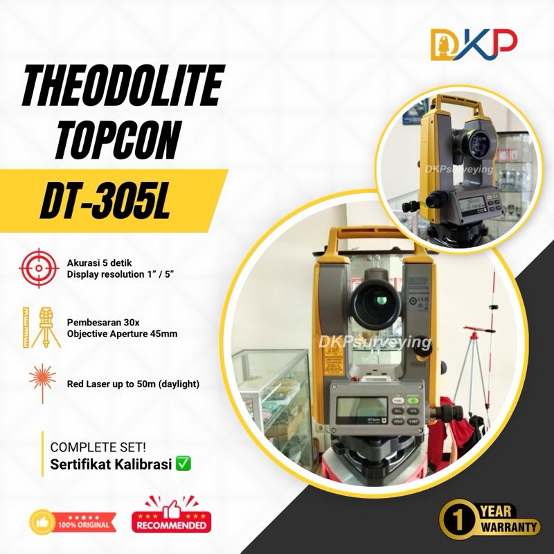 Jual Digital Theodolite TOPCON DT305L Laser / Theodolit DT 305L ...