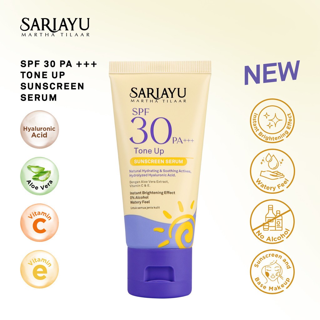 Jual Sariayu SPF 30 PA+++ Tone Up Sunscreen Serum 30 ml | Shopee Indonesia