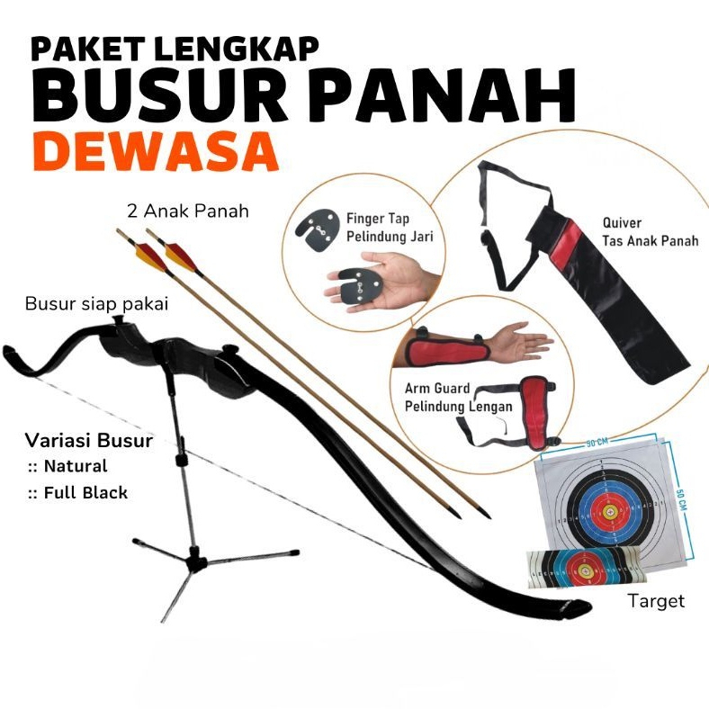 Jual Busur Panah Dewasa Lengkap [PROMO] | Busur siap pakai + 2 Arrow ...