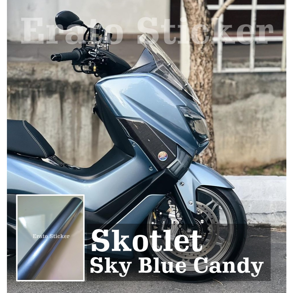 Jual Skotlet Stiker Sky blue candy Skotlet blue sky metalik candy ...