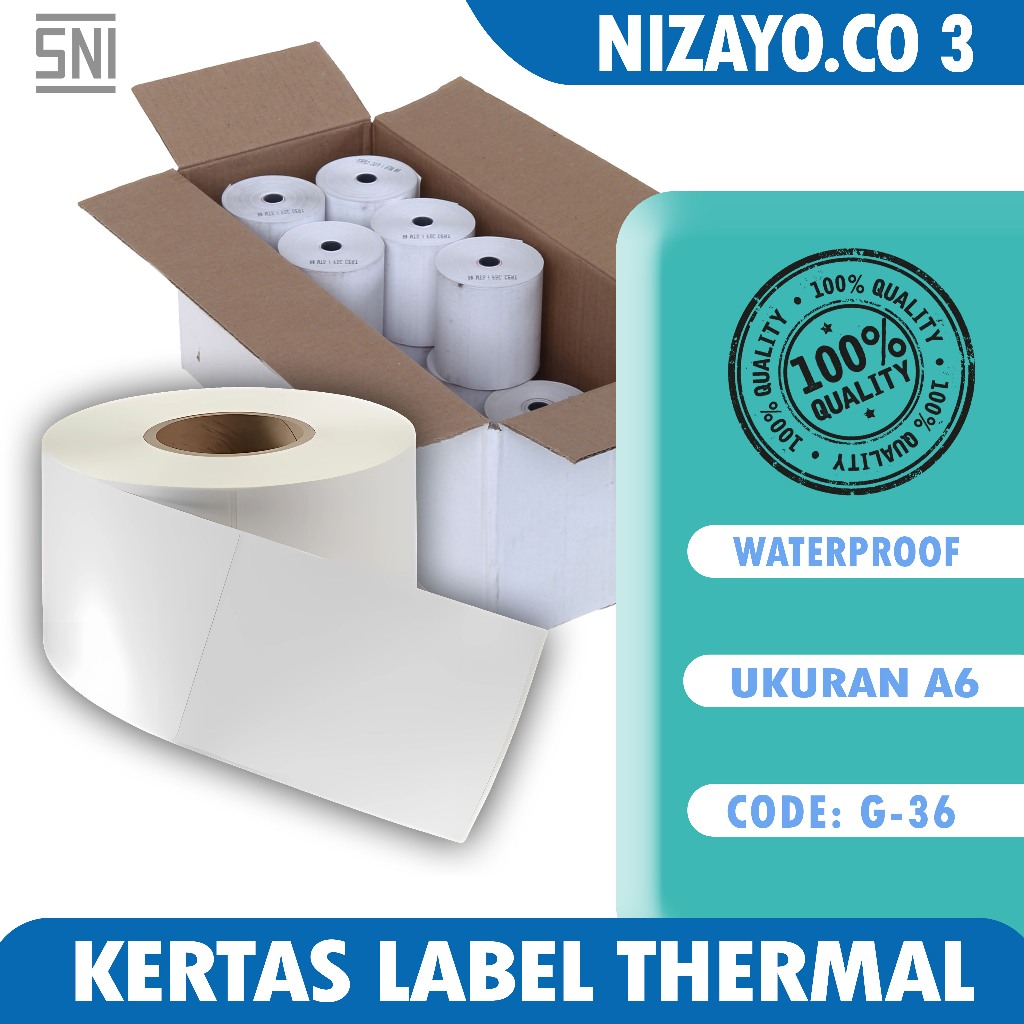 Jual Label Barcode 100 x 150 Kertas Sticker Thermal Resi 100x150mm ...