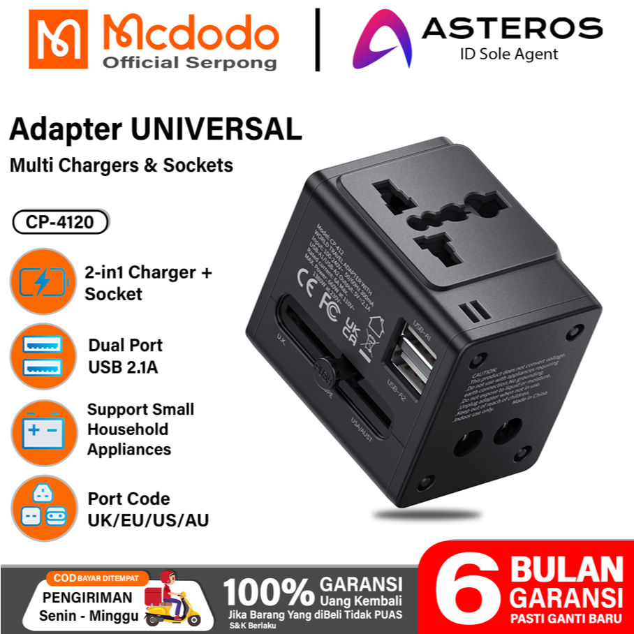 Jual MCDODO Travel Adaptor Universal USB Adapter Internasional Fast ...
