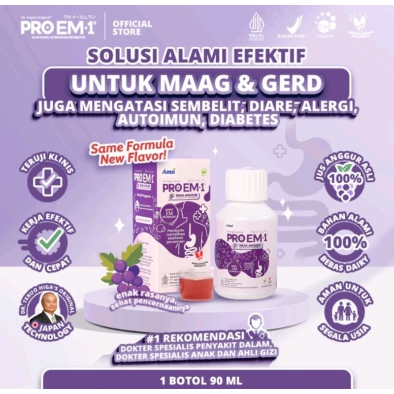 Jual PRO EM1 Probiotik 90 ml rasa anggur |Anak | Dewasa | Bakteri baik ...