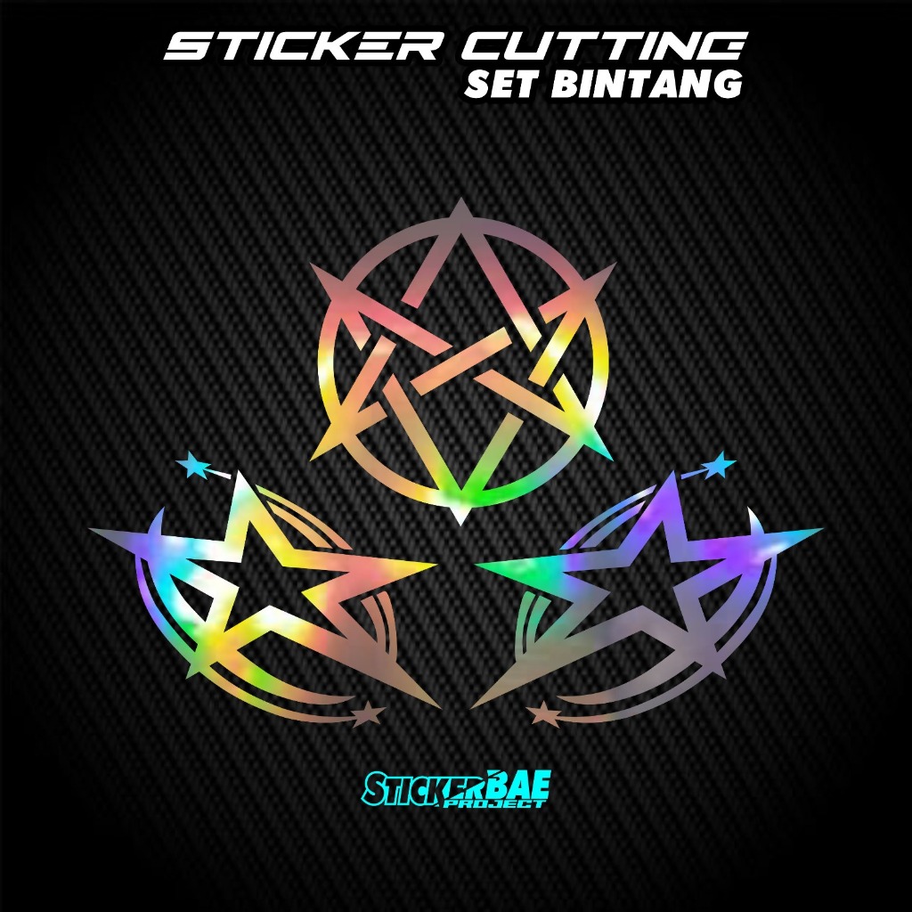 Jual STICKER CUTTING ~ stiker set isi 3pcs logo bintang stiker motor ...