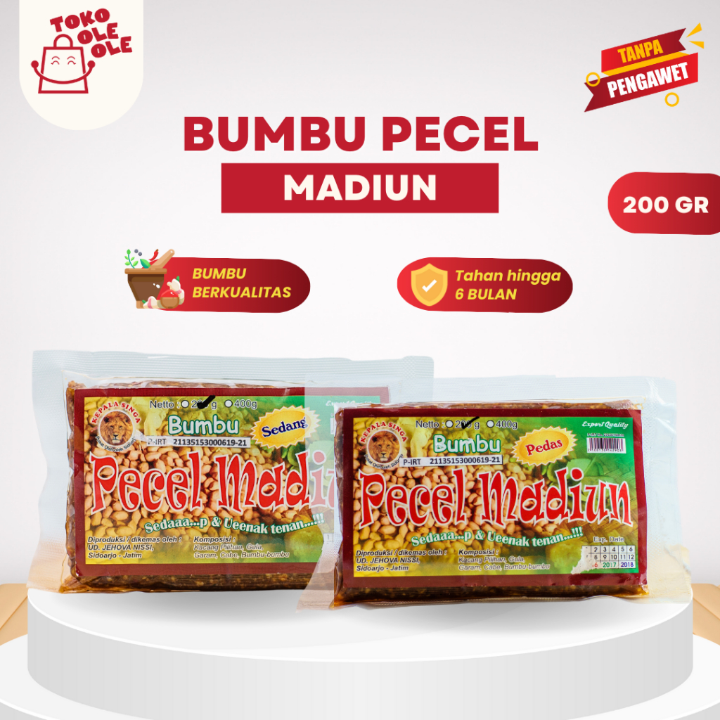Jual Bumbu Pecel Madiun Asli Sambel Pecel Cap Kepala Singa 200 gr ...