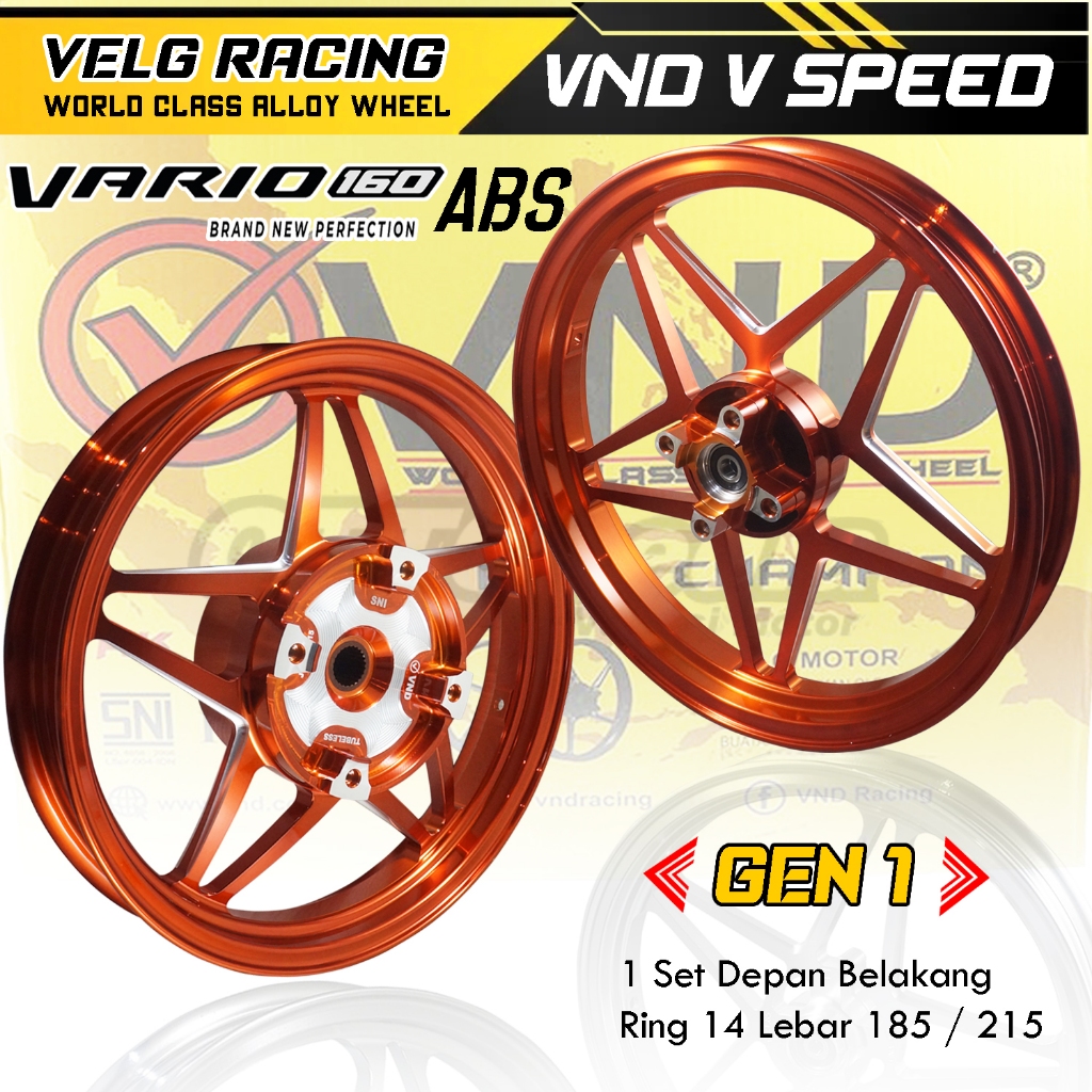 Jual Velg VND V Speed Vario 160 ABS Model Bintang Ring 14 Pelek VSpeed Alloy Ori Cakram Depan ...