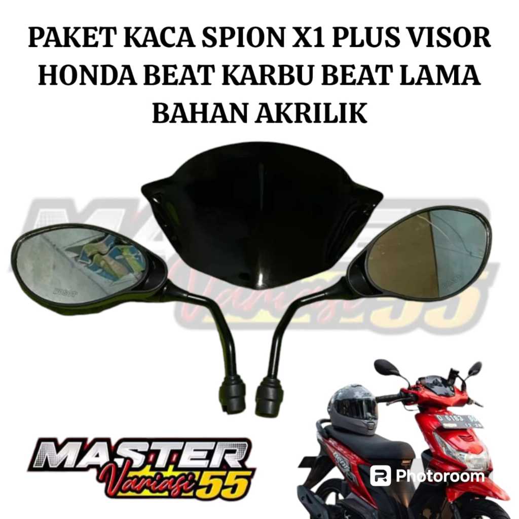 Jual PAKET KACA SPION 125Z 125ZR PLUS VISOR PNP HONDA BEAT KARBU BEAT ...