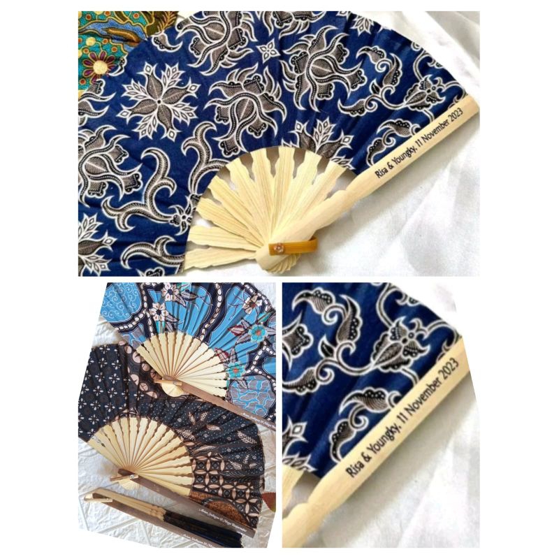 Jual 100pcs kipas batik UK.19cm + sablon nama + kemasan plastik ...