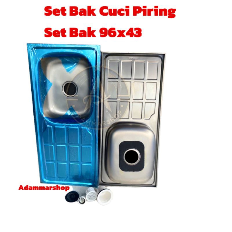 Jual set Bak cuci piring 96 cm,sink stailess/bak cuci piring Stainless ...