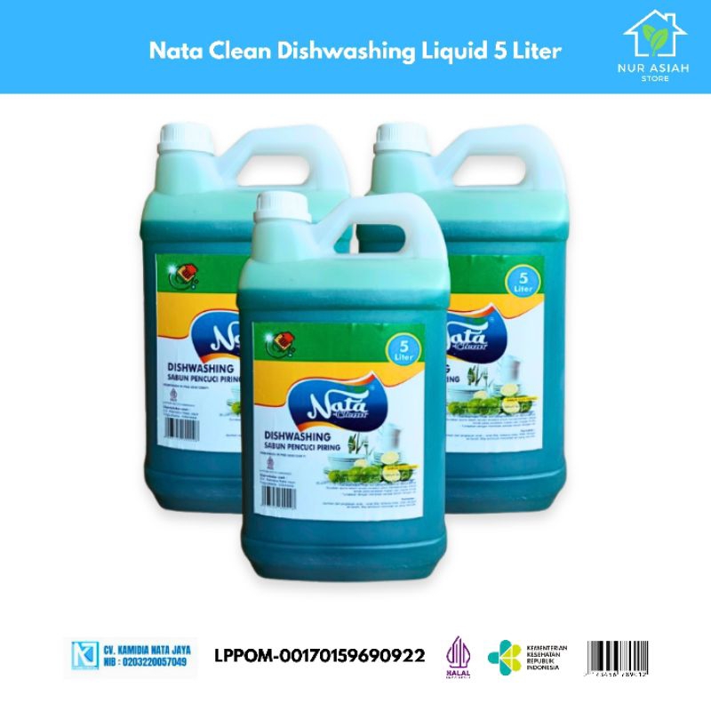 Jual Sabun Cuci Piring Nata Clean Ukuran 5 Liter Daya Bersih Maksimal, Hemat dan Ekonomis Cocok ...