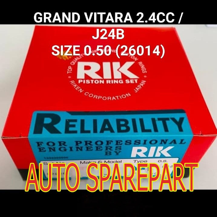 Jual RING PISTON SEHER GRAND VITARA 2.4CC J24B SIZE 0.50 26014 1SET ...