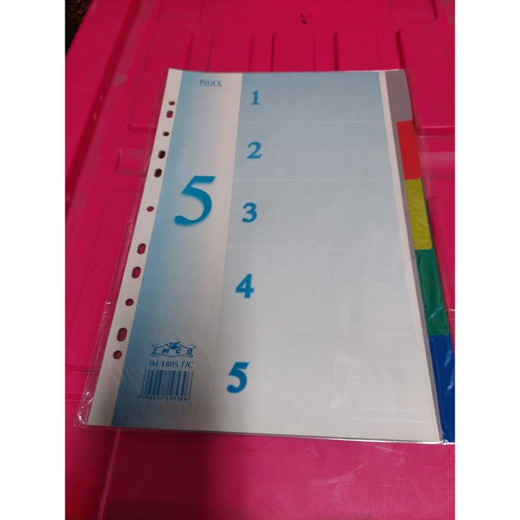 Jual PEMBATAS DIVIDER KERTAS 5 SEKAT UKURAN FOLIO / A4 BAHAN PLASTIK ...