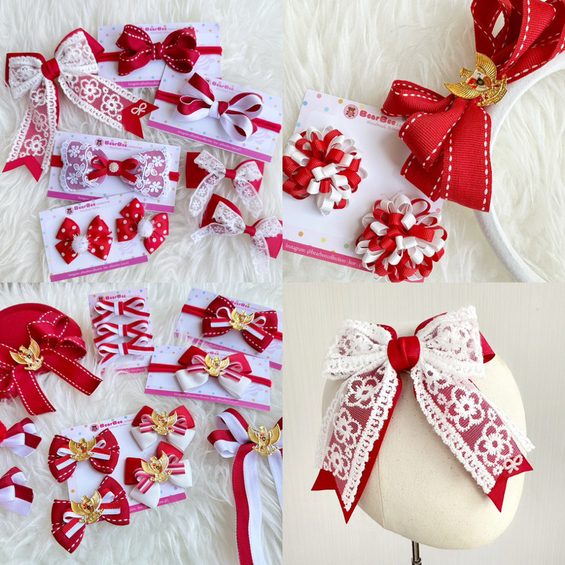 Jual Merdeka bow // bandana bayi 17 agustus, jepit rambut agustus ...