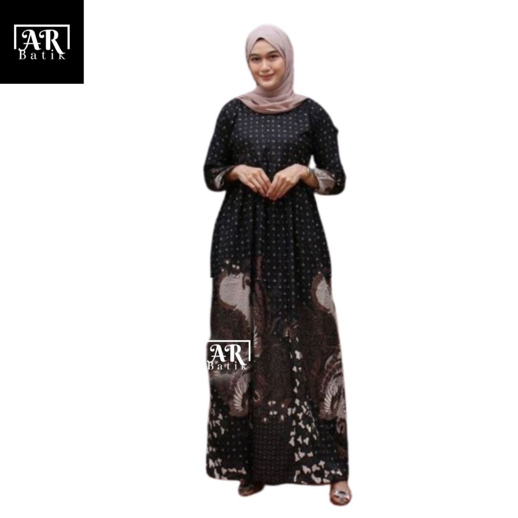 Jual Gamis Batik Polymicro Tali Samping Resleting Depan Busui Friendly ...