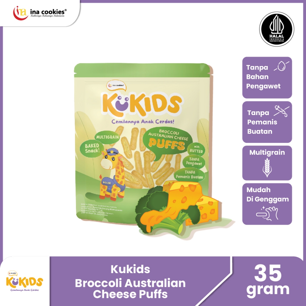 Jual Kukids Broccoli Australian Puffs Cemilan Anak Sehat by Ina Cookies ...