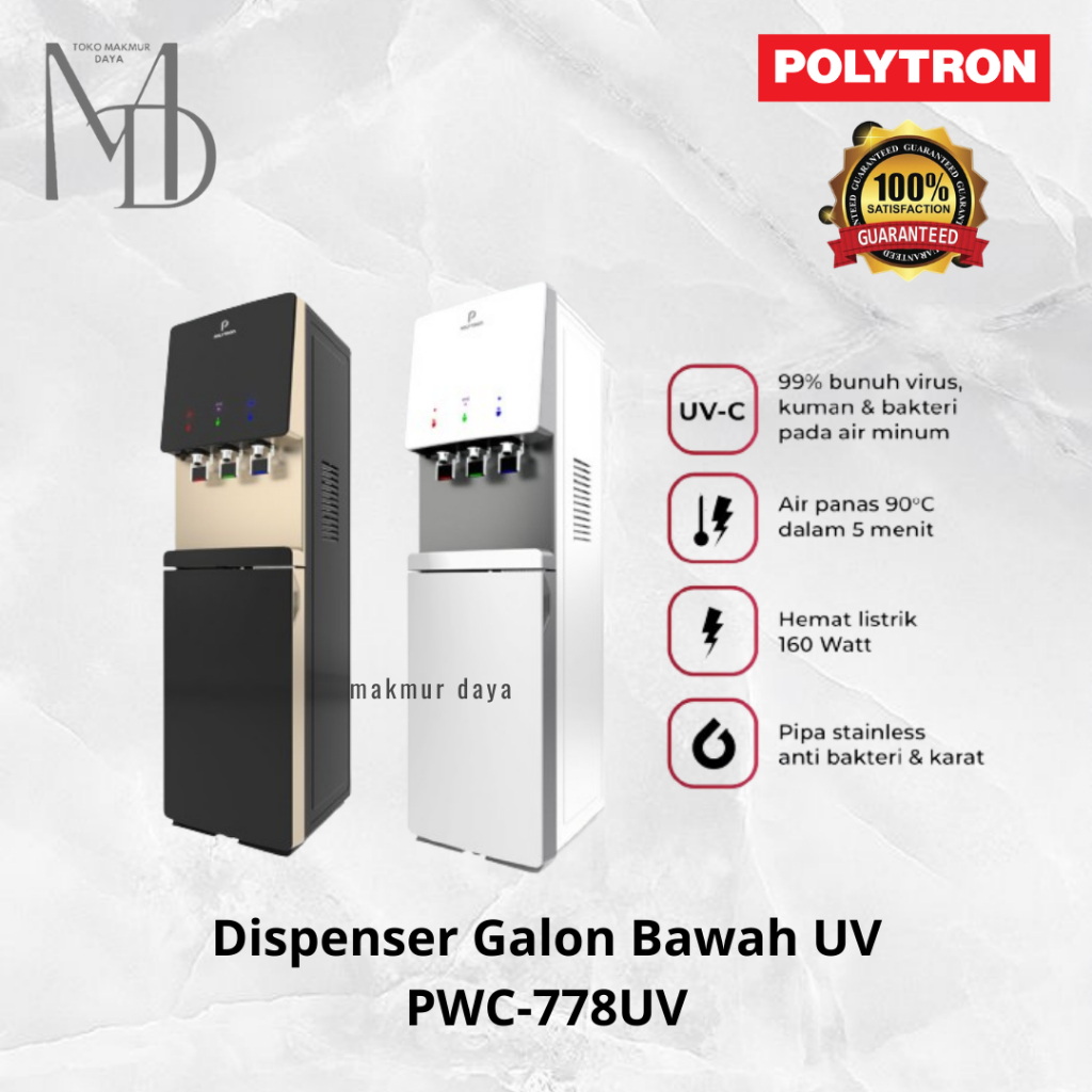 Jual Dispenser Galon Bawah UV Polytron PWC 778 / PWC778 / PWC-778 XUV ...