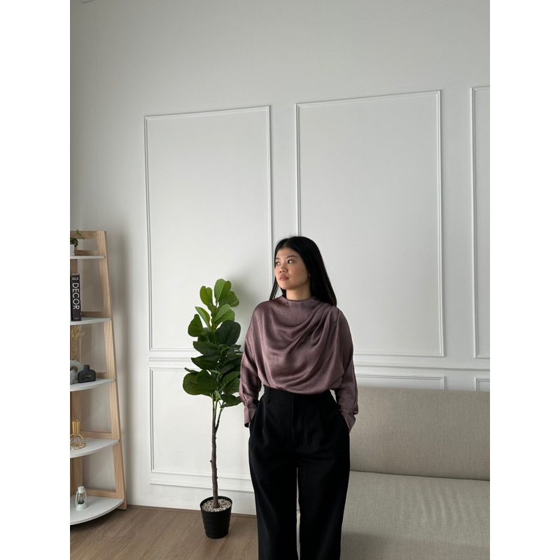 Jual MIJOO SILK BLOUSE KOREAN BLOUSE SILK SATIN BAJU MISS NOVIA MIS ...