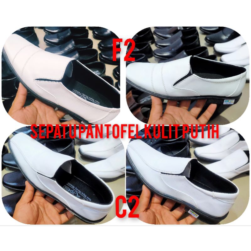 Jual SEPATU PANTOFEL PUTIH KULIT PRIA/SEPATU PUTIH KERJA FORMAL DINAS ...