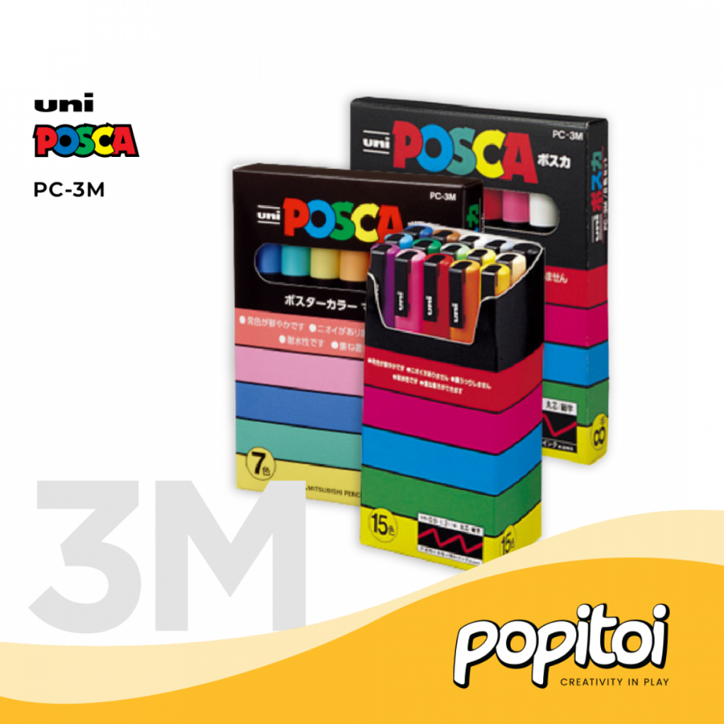 Jual UNI Posca PC-3M Acrylic Marker SET 7 8 15 Colors Fine Round Tip ...