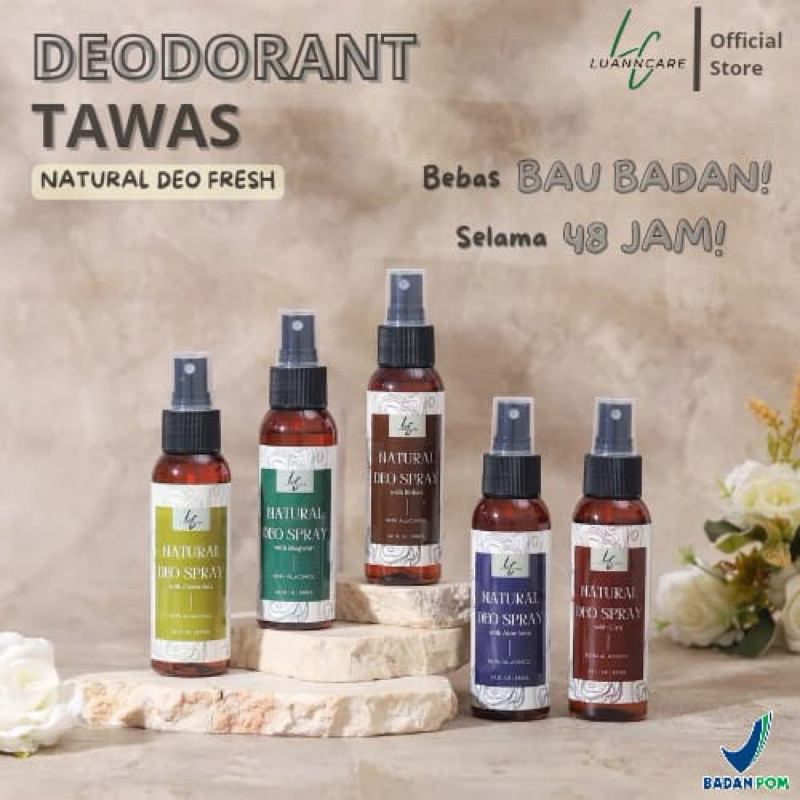 Jual NATURAL DEODORANT TAWAS SPRAY ORGANIK LC LUANNCARE 100ML BPOM ...