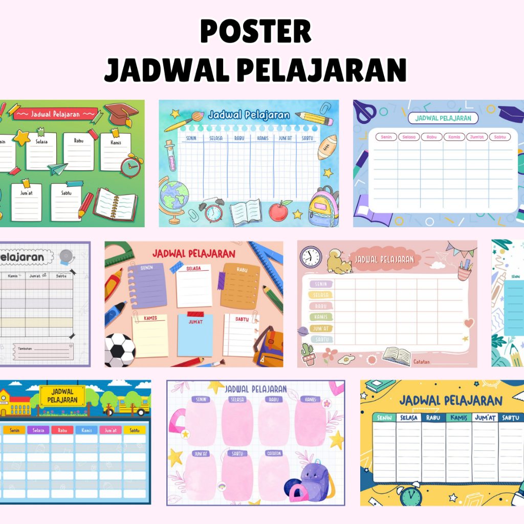 Jual POSTER JADWAL PELAJARAN A4 - POSTER SEKOLAH JADWAL PELAJARAN ...