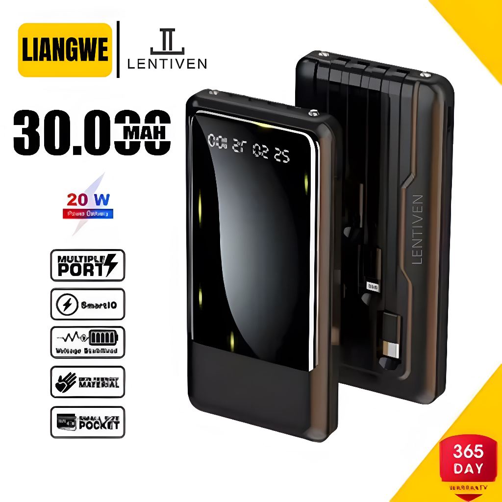 Jual LIANGWE LENTIVEN Powerbank 30000mAh 4 usb fast charging ...