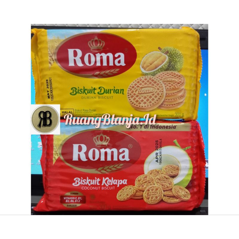 Jual Biskuit Roma Kelapa - Rasa Durian 300 gr biscuit coconut flavour ...