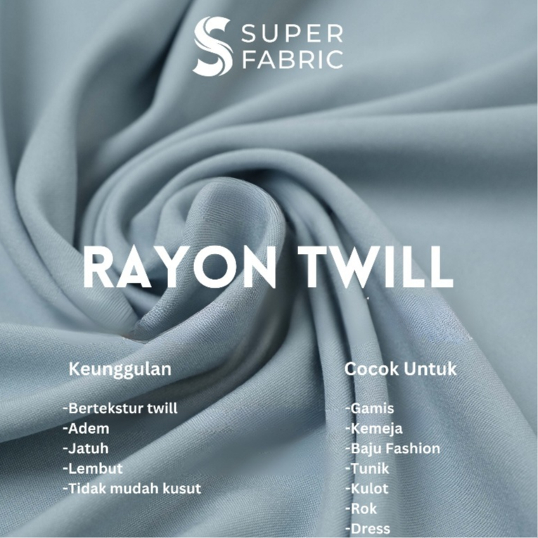 Jual Kain Baju Rayon Twill Premium Quality Soft tebal lembut 0,5 Meter ...
