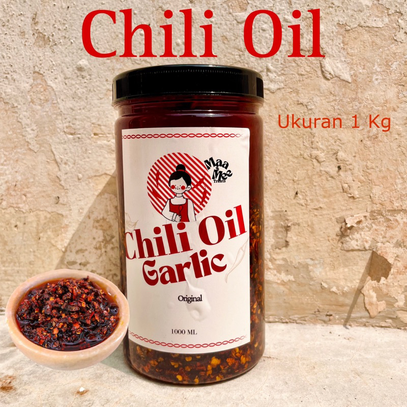 Jual Chili Oil Garlic 1000 ML | Chili oil Dimsum Wonton | Minyak cabe 1 ...