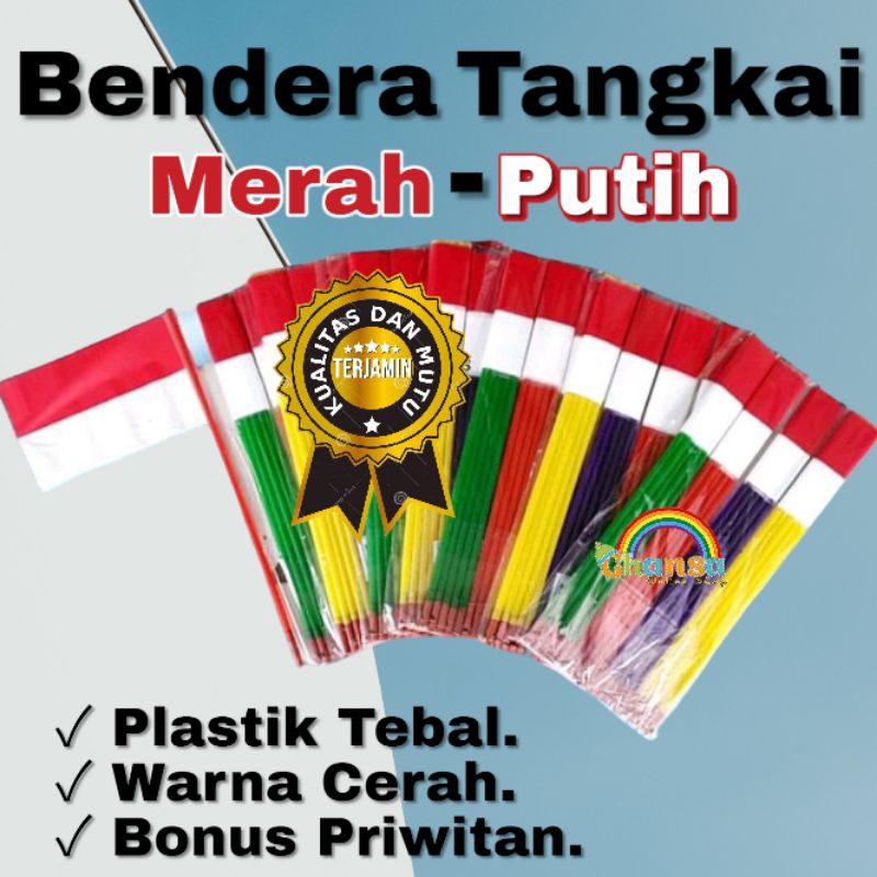 Jual Bendera Tongkat Merah Putih Plastik / Pluit Bendera / Bendera ...