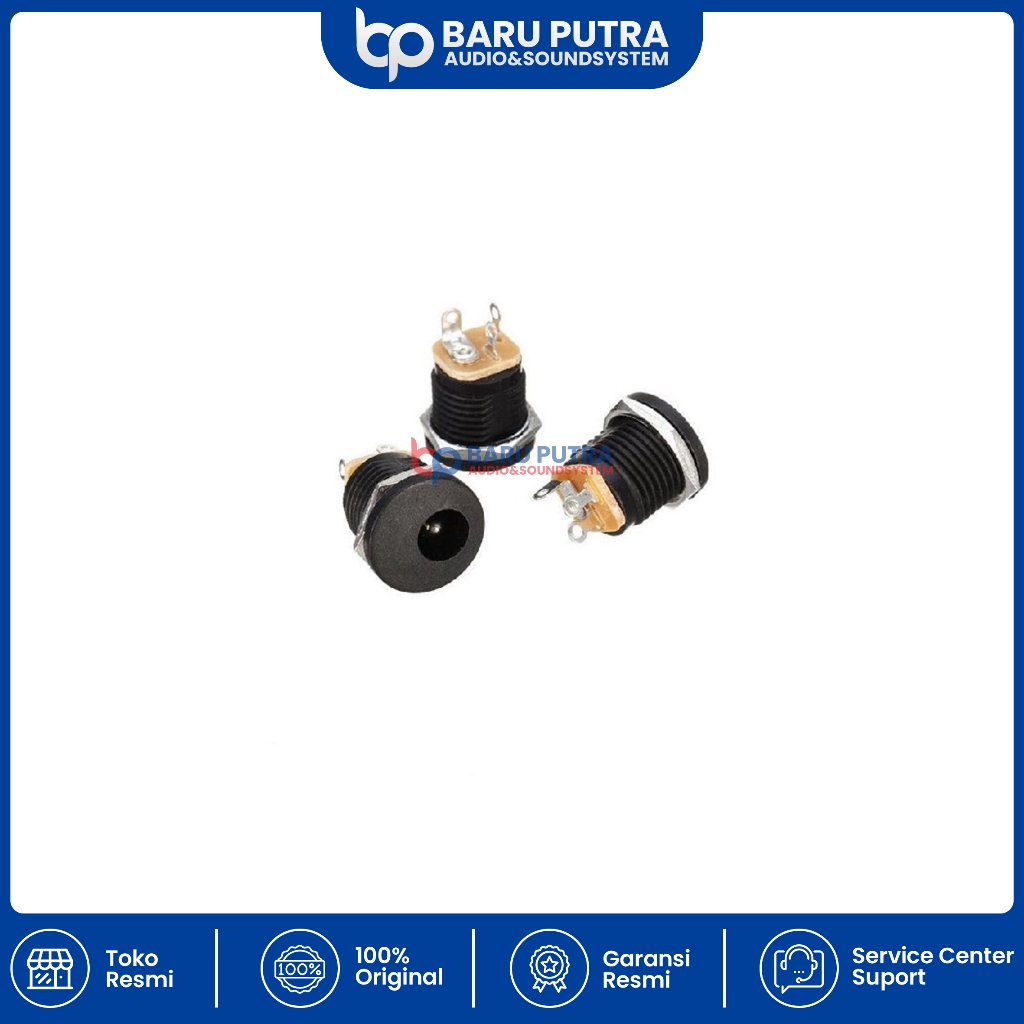 Jual Socket Drat DC PVC Bulat Female / Soket Power Plug-in Panel Mount ...