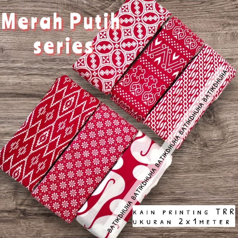 Jual Kain batik Merah putih / kain merah putih HUT RI / Batik Merah ...