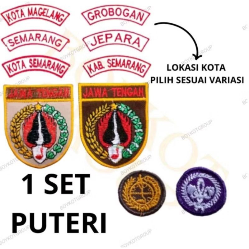 Jual 1 Set Atribut Pramuka PUTRI Bordir / Kwarda Jawa Tengah / Tunas ...