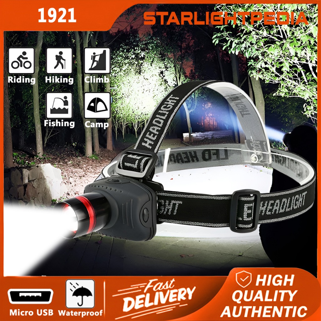 Jual Senter Kepala LED Mini Headlamp Zoom Telescopic | Shopee Indonesia