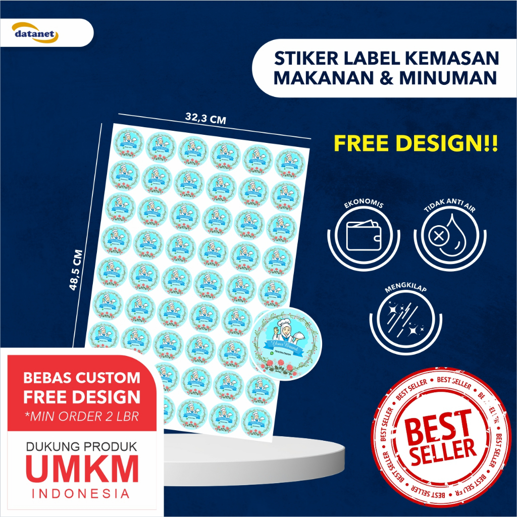 Jual STIKER LABEL KEMASAN MAKANAN & MINUMAN BAHAN STIKER KROMO | Shopee ...