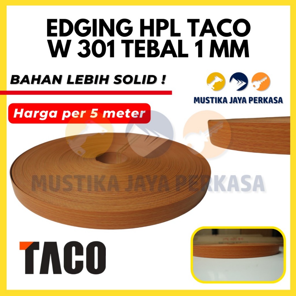 Jual Per 5 Meter Edging Taco W 301 1 x 22 Mm Woodgrain HPL TH 301 H 2 Cm | Shopee Indonesia
