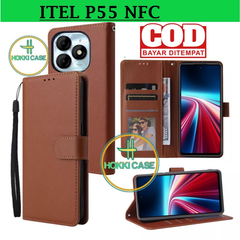 Jual CASING ITEL P55 NFC CASE LEATHER PREMIUM CASING DOMPET SARUNG BUKU HP UNTUK ITEL P55 NFC ...