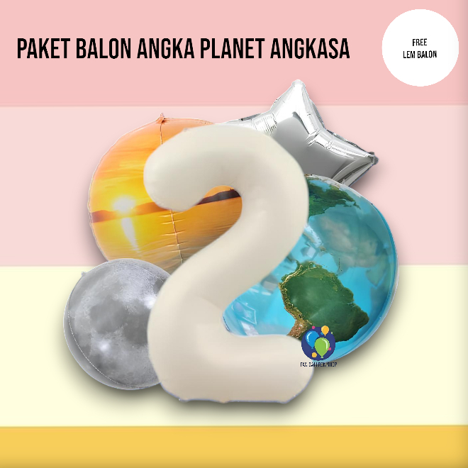 Jual Paket Balon Angkasa Planet Angka / Set Dekorasi Ulang Tahun Anak ...