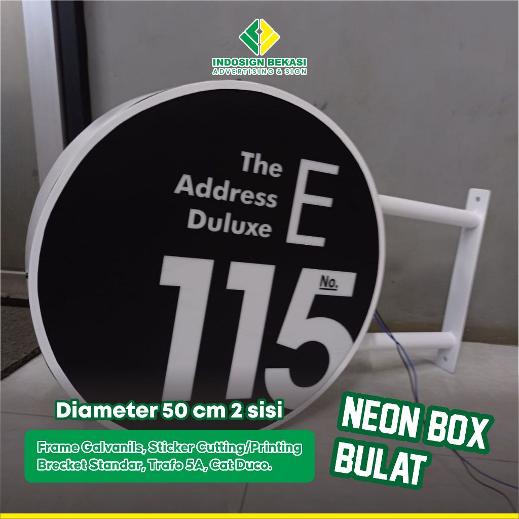 Jual Neon box bulat Diameter 50cm - 2 sisi | Shopee Indonesia