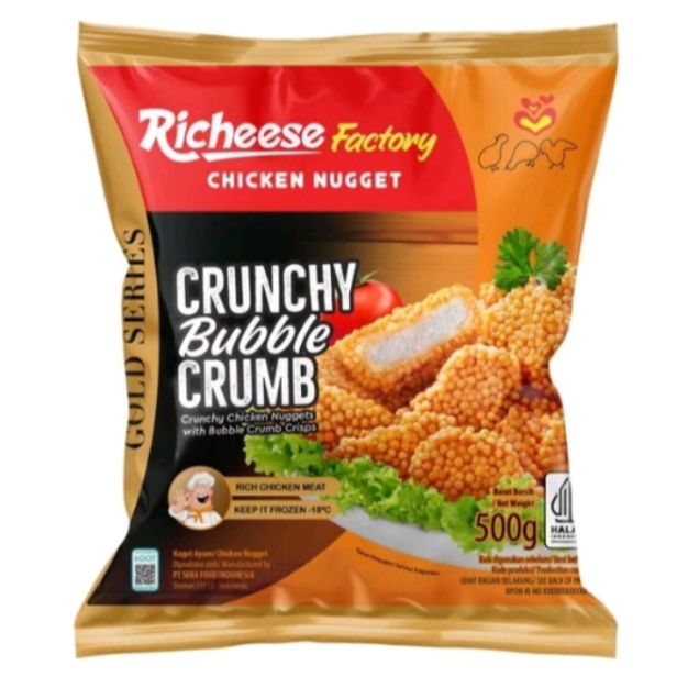 Jual CHICKEN NUGGET RICHEESE FACTORY CRUNCHY BUBBLE CRUM GOLD SERIES ...