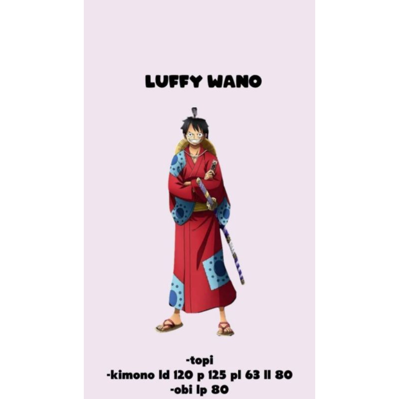 Jual Luffy one piece costume wanokuni arc monkey d Luffy Wano kimono ...